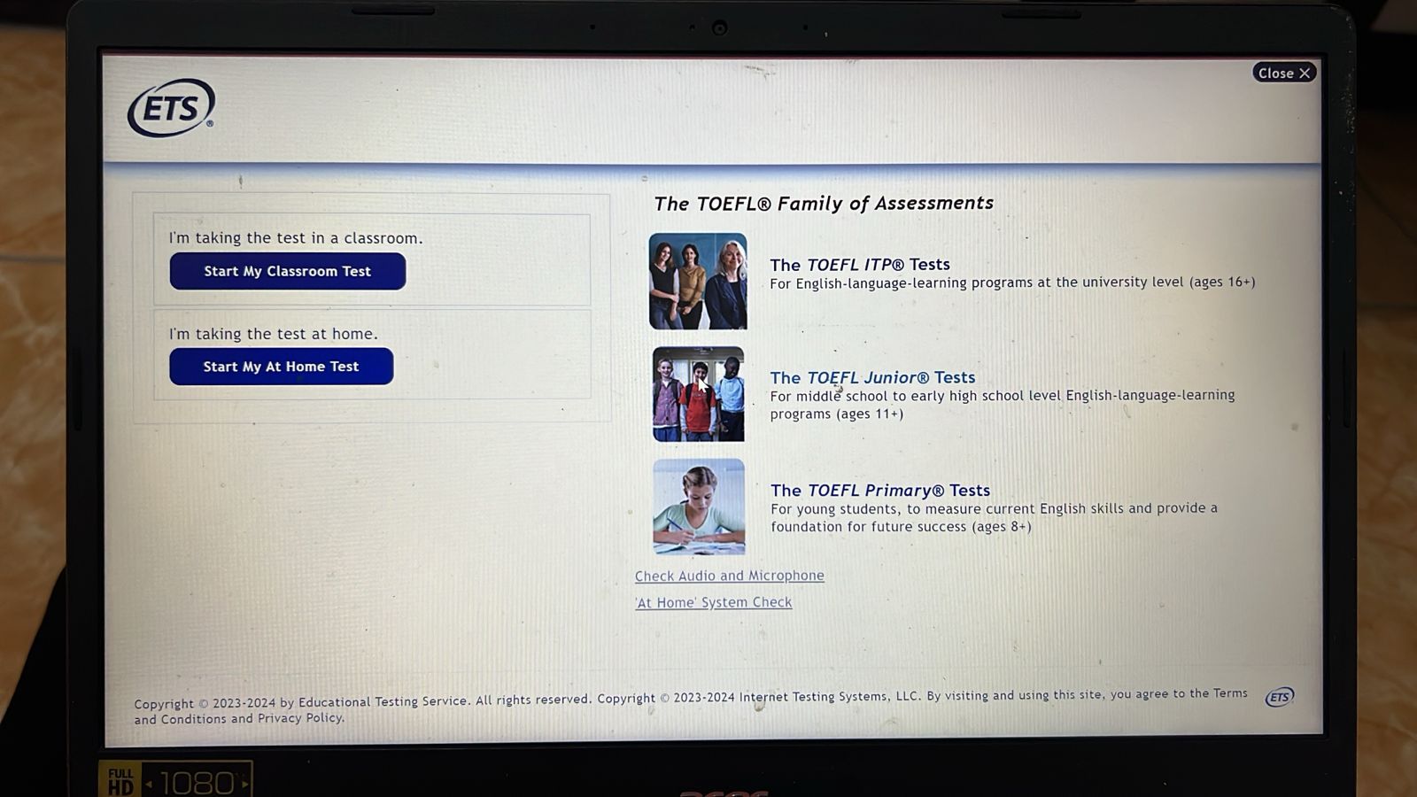 Check Readiness Tes TOEFL ITP®