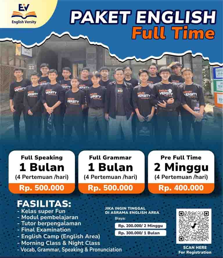 Program kursus bahasa Inggris private
