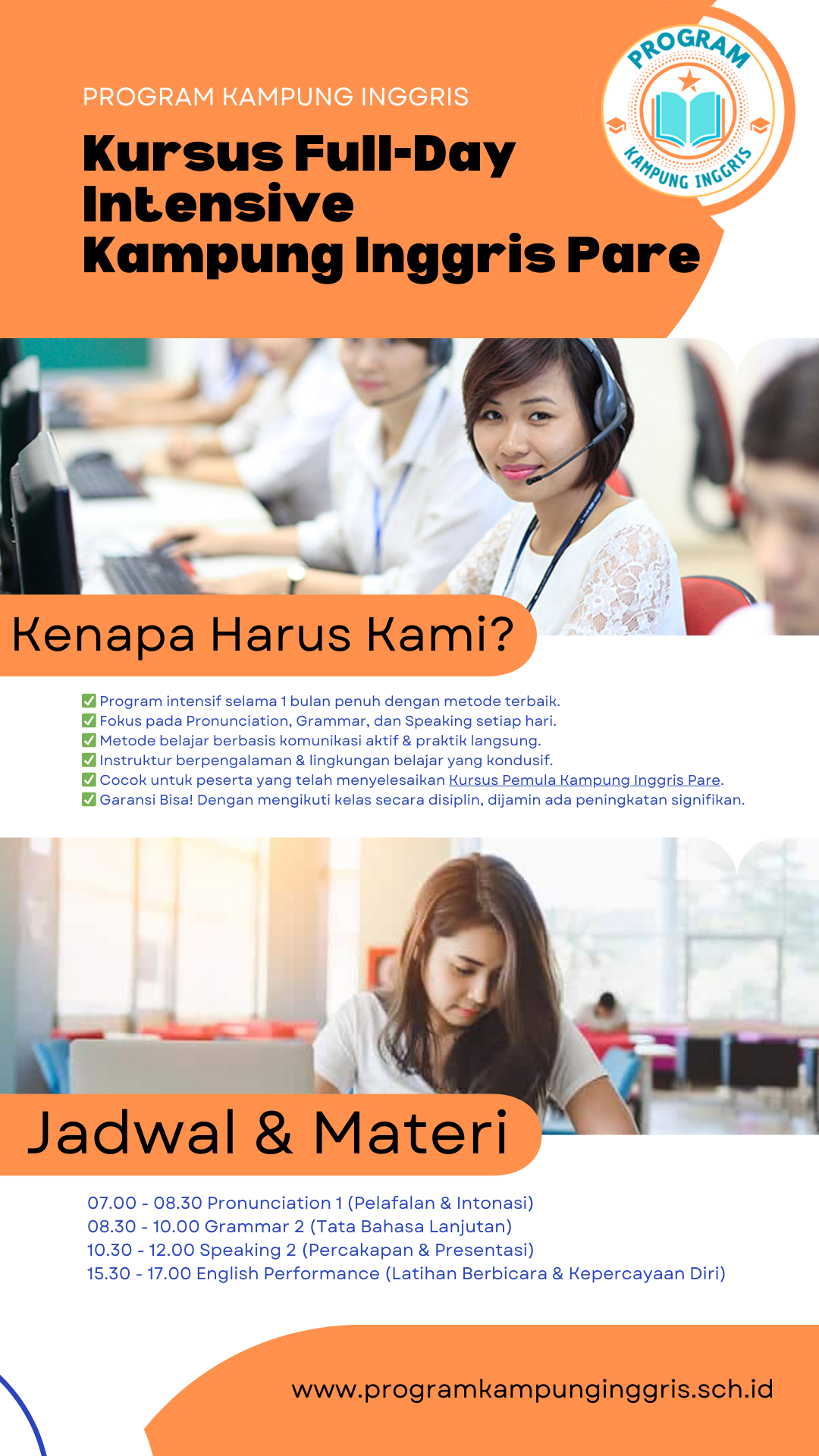 Kursus Full-Day Intensive 1 Bulan Kampung Inggris Pare 2025