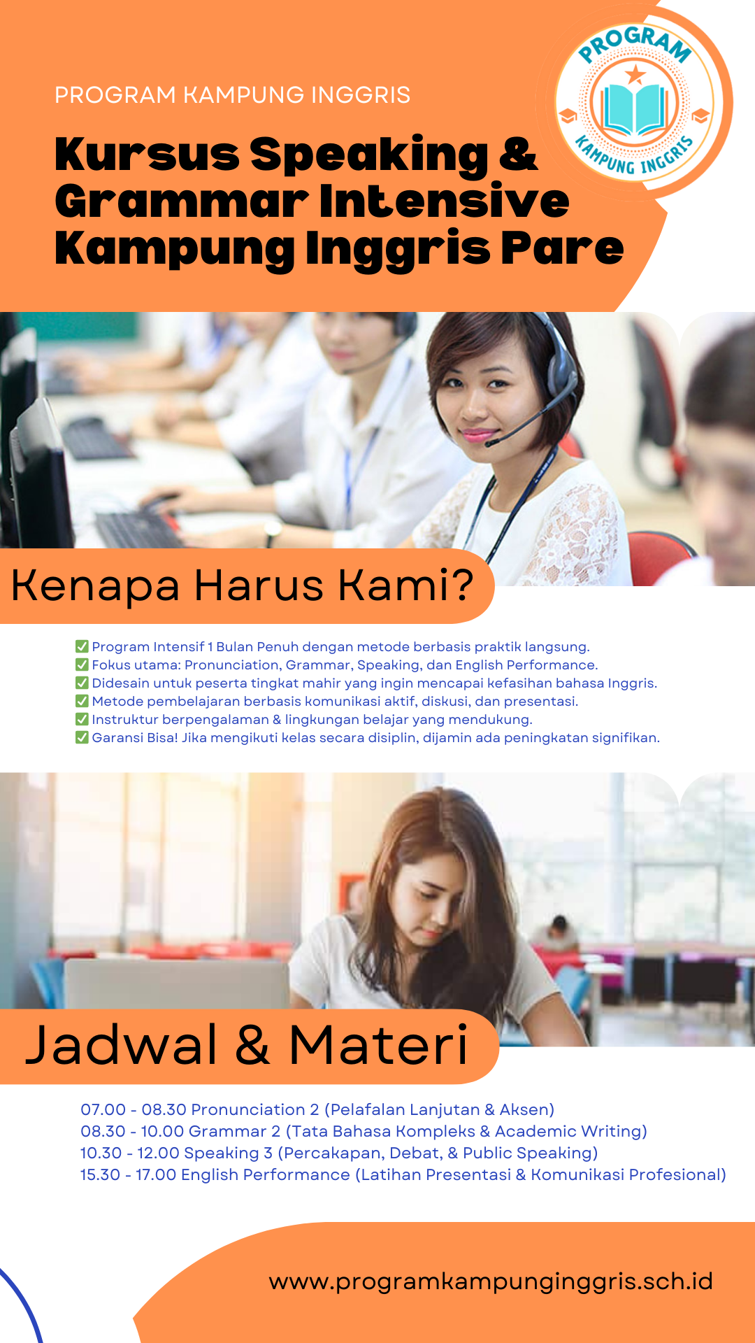 Speaking & Grammar Intensive 1 Bulan Kampung Inggris Pare 2025