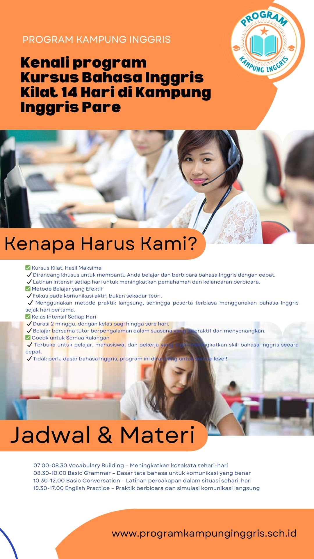 Bahasa Inggris Kilat 14 Hari – Kursus 2 Minggu di Pare