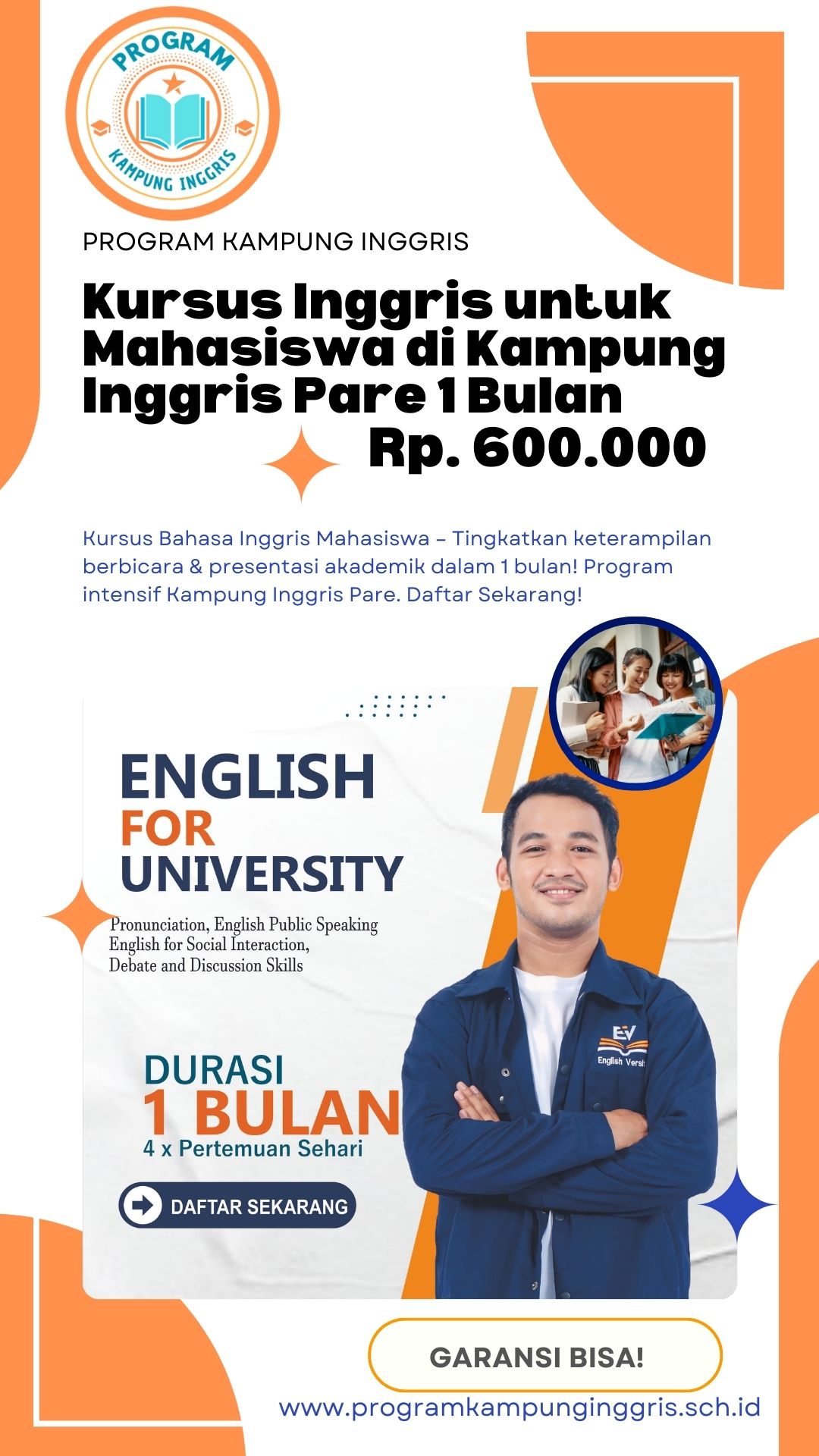 Kursus Inggris untuk Mahasiswa di Kampung Inggris Pare 2025